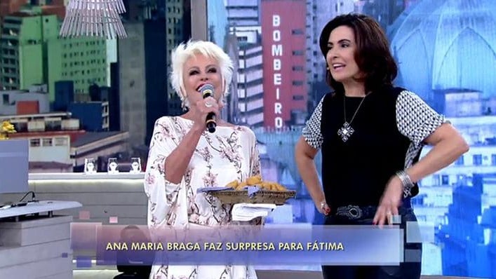 Ana Maria Braga serve coxinhas para Fátima Bernardes no "Encontro" - TV ...