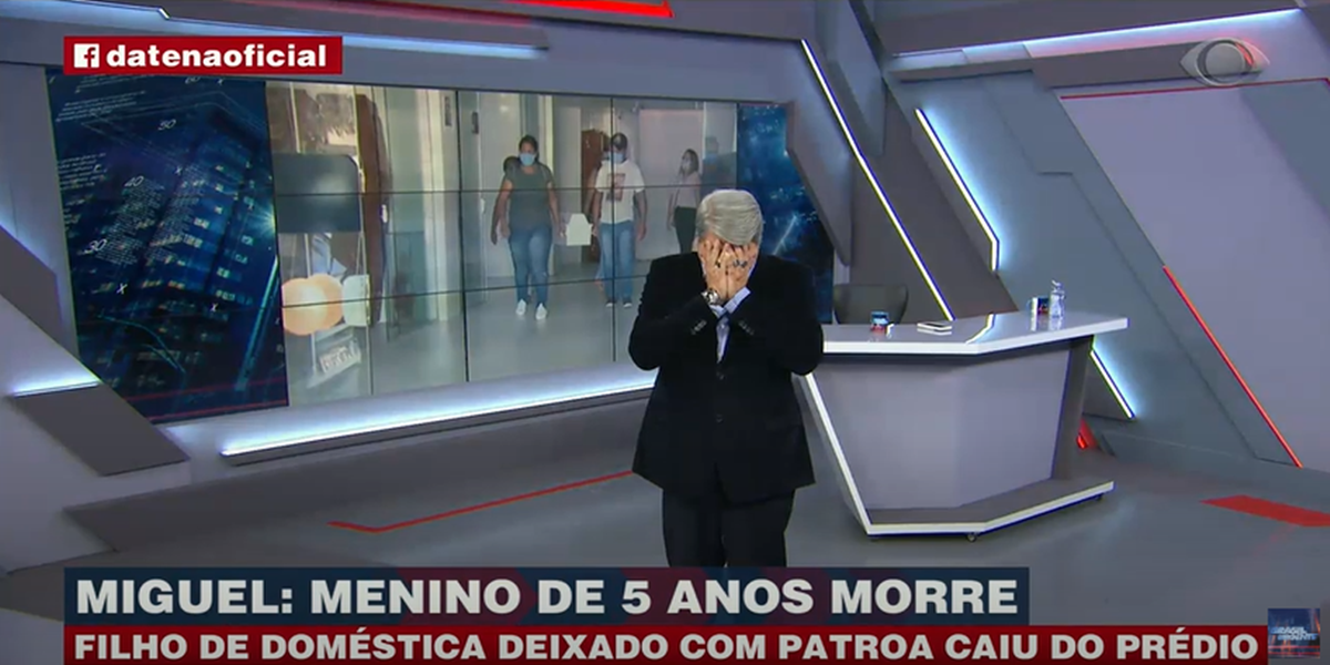 Datena perde o chão ao vivo ao expor dura morte de criança: “Não quero”