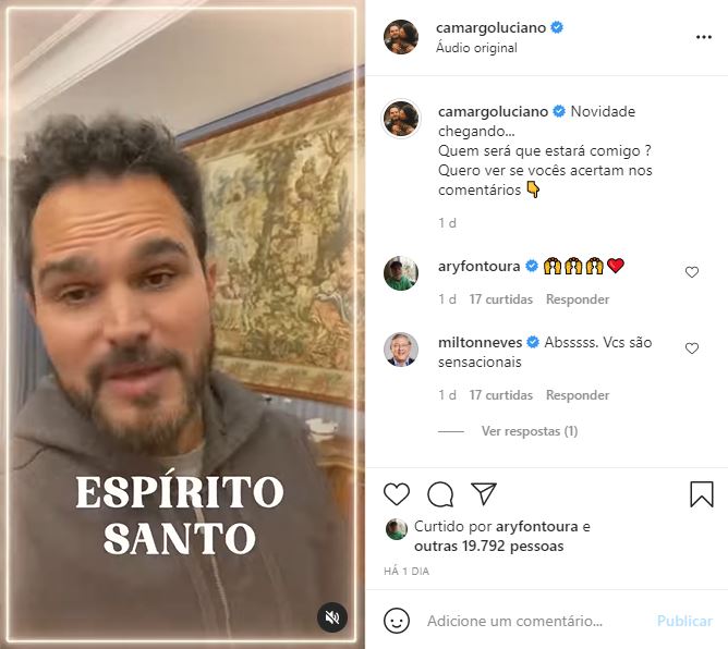 Luciano Camargo surpreendeu ao apresentar nova parceria musical
