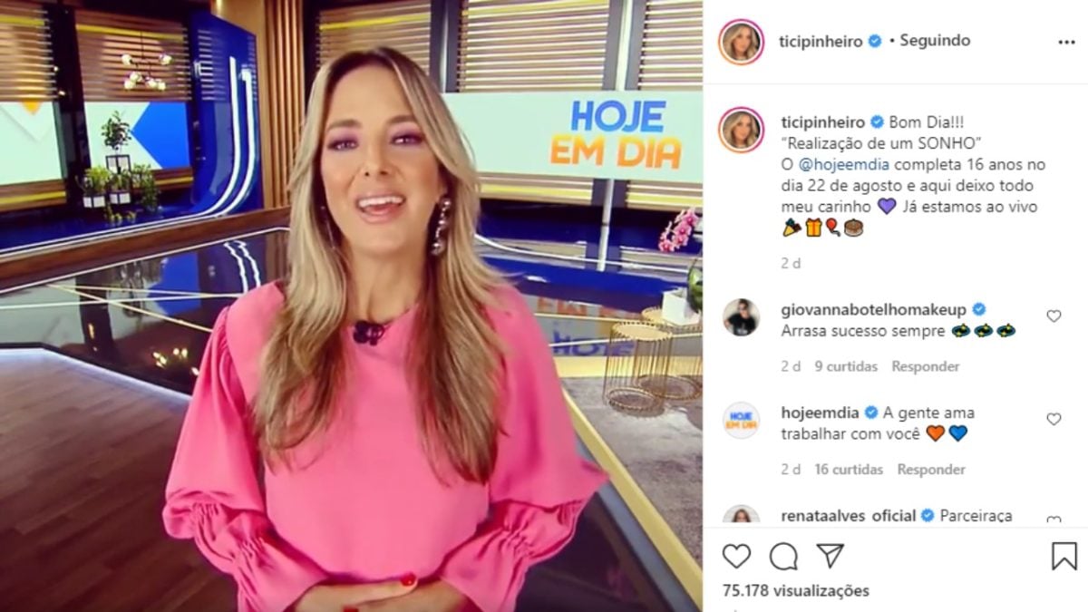 Após saída do Hoje em Dia, Ticiane Pinheiro se explica e diz o que fez
