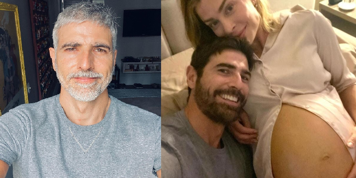 Reynaldo Gianecchini divulga foto de Grazi e atriz mostra barriga