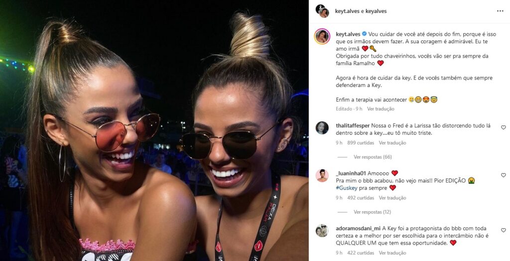 BBB23 - Irmã de Key Alves revela que a sister vai se tratar