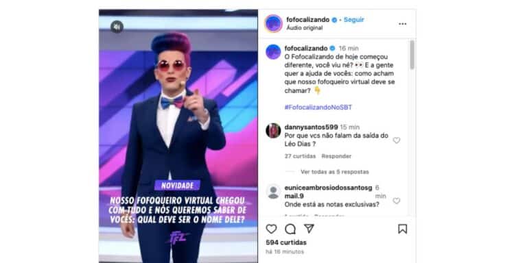 Fofocalizando, do SBT, comunica novo apresentador nesta quarta-feira 16 ...